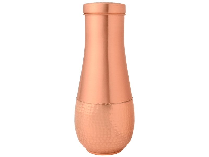 Copper Carafe Made of Pure Copper Long Neck Capacity 1.8 Liter Plain